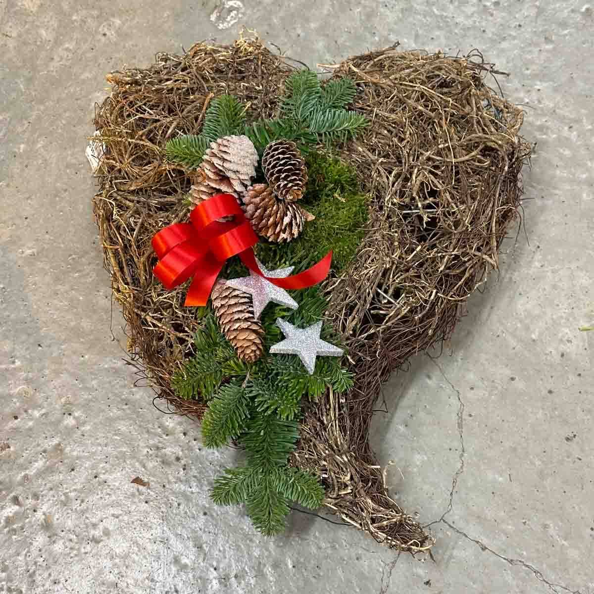 Dekorhjerte pyntet - Nygård Hagebruk